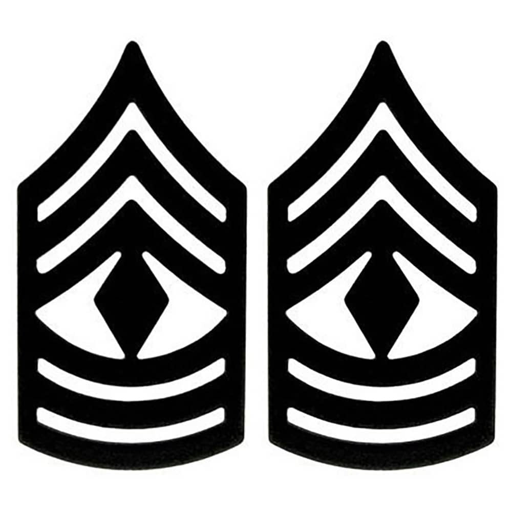 Army 1SG Rank Pins – First Sergeant Black Metal Insignia - Pair ...