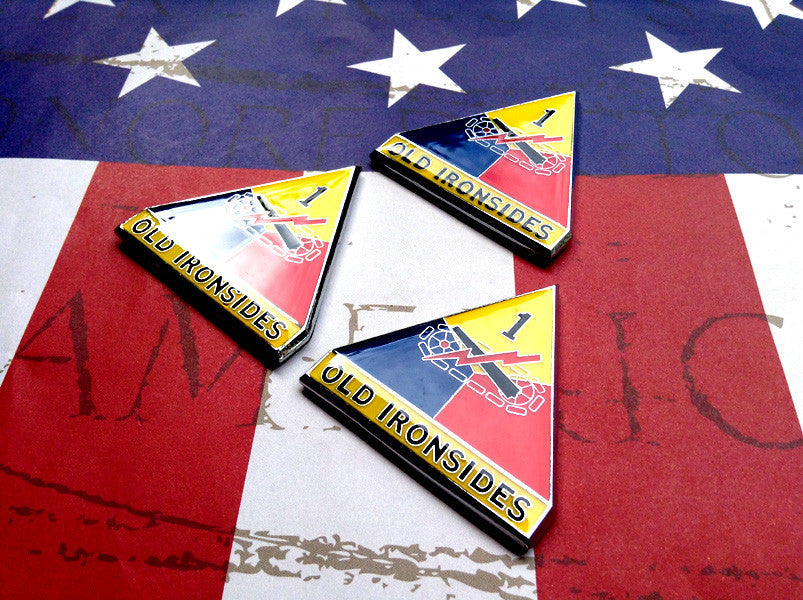 1st Armored Division Auto Decal – Chrome Metal Emblem for Army Veterans ...