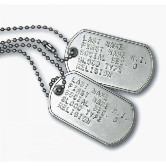 Custom Embossed Dog Tags Set All Branches Standard Military Issue ...