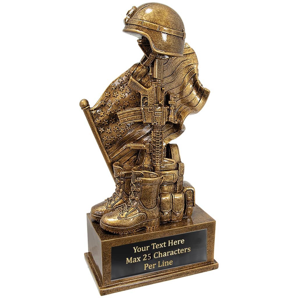 Personalized Military Memorial Statue – Battlefield Cross Tribute ...