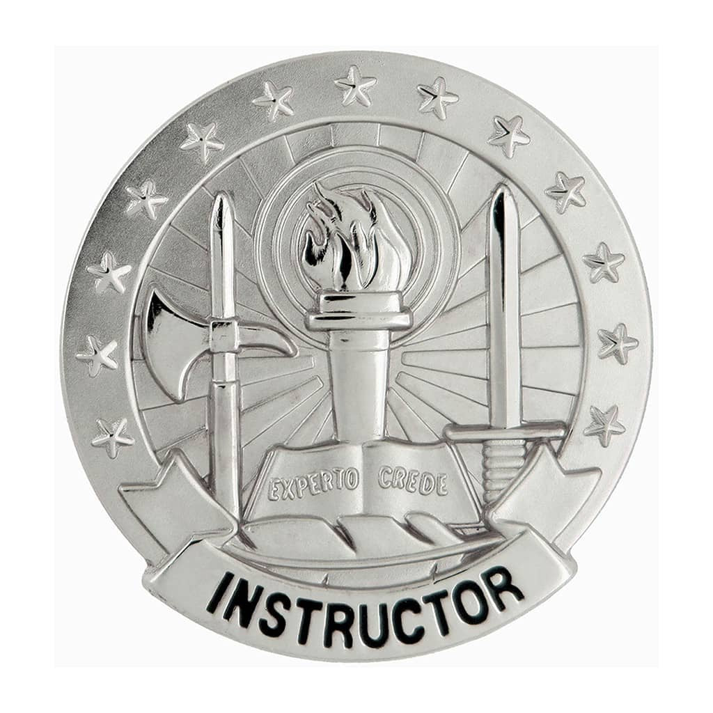 Army Basic Instructor Badge – Silver Pin-On Qualification Badge ...