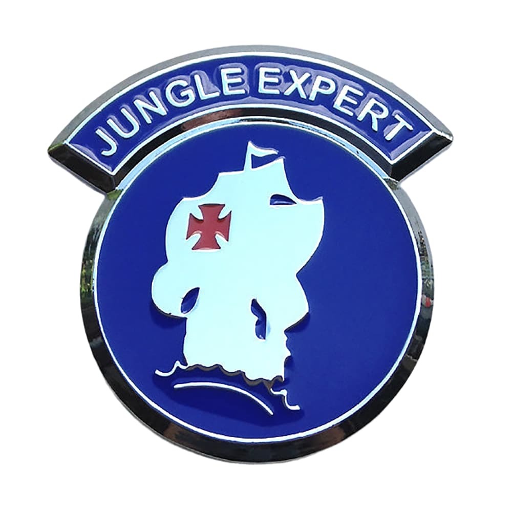 U.S. Army Jungle Expert Car Decal | Chrome Metal Military Emblem ...