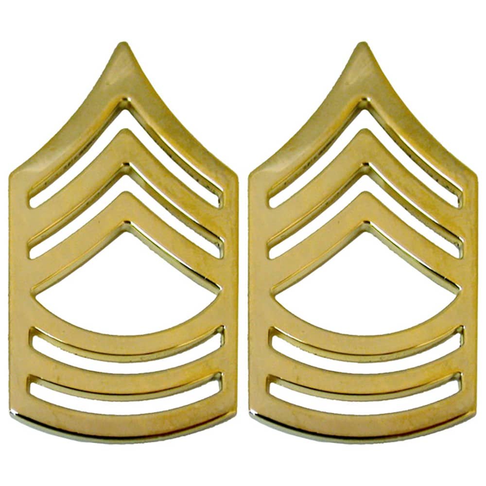 Army Master Sergeant (MSG) Rank Pins – Gold Finish | Pair – Bradley's ...