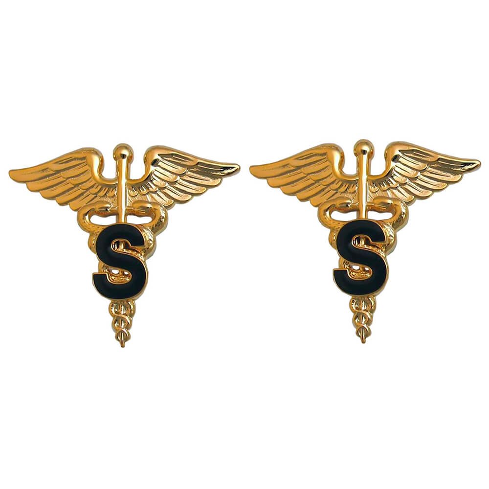 Army Officer Medical Specialist Branch Insignia Gold Plated Set of Two ...