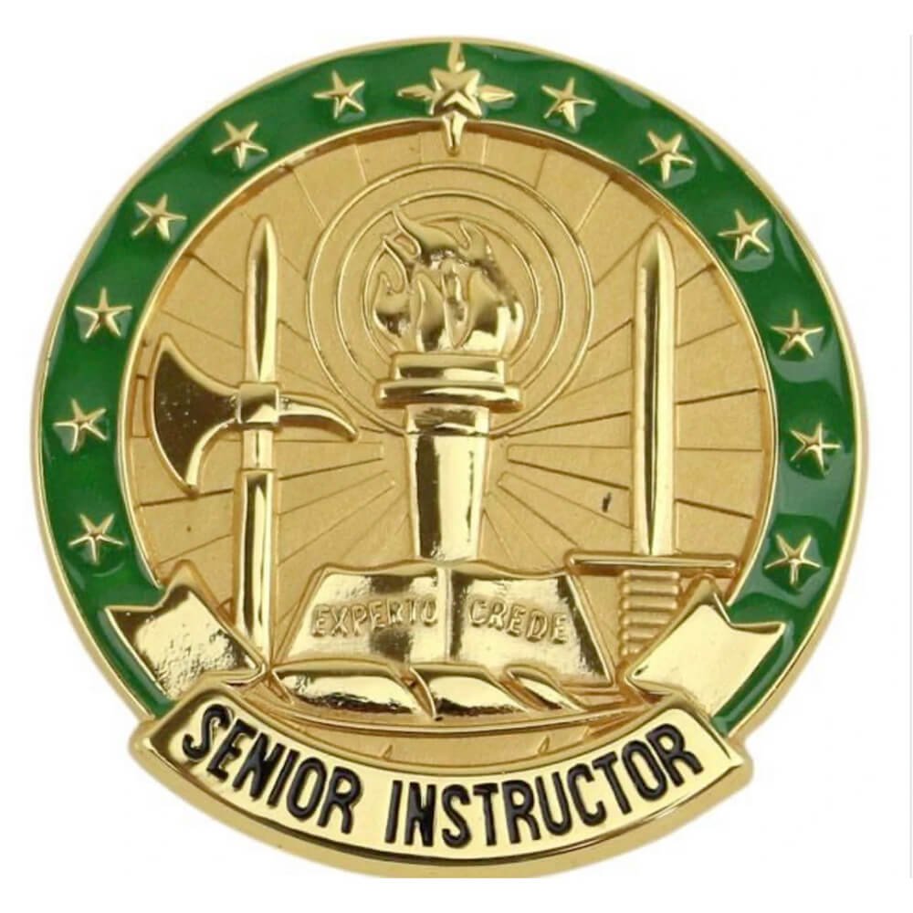 Gold Army Senior Instructor Badge - Pin-On - Made in USA – Bradley's ...