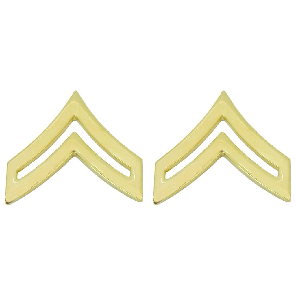Army Corporal Rank Pins CPL Gold Metal Pin-On Insignia - Pair – Bradley ...