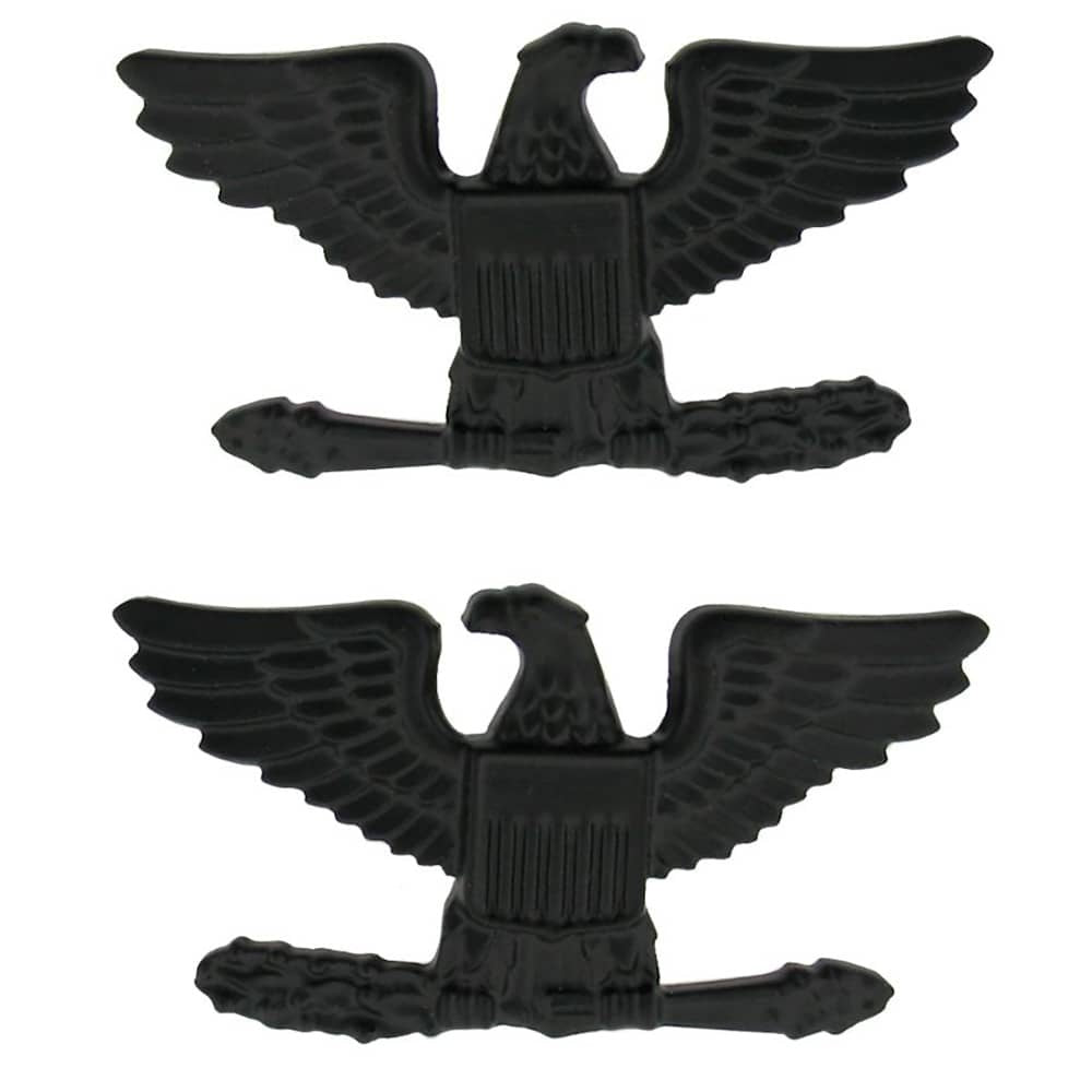 COL Colonel Black Metal Army Rank Pins - Set of 2 – Bradley's Surplus