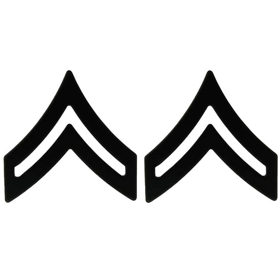 Army Corporal CPL E-4 Black Metal Army Rank Pins Chevron - Pair ...