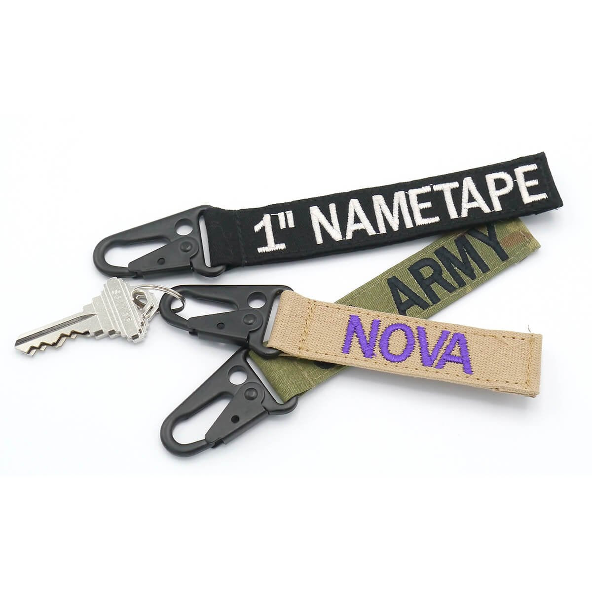 Custom Name Tape Keychain – Embroidered Military Tag with Clip | 15 ...