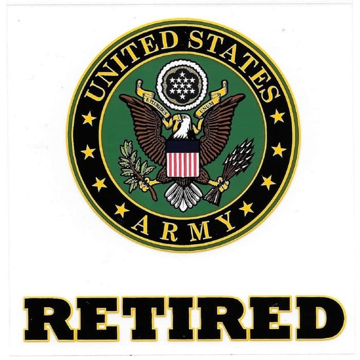 United States Army Retired Crest Decal 4.25" x 4.25" – Bradley's Surplus
