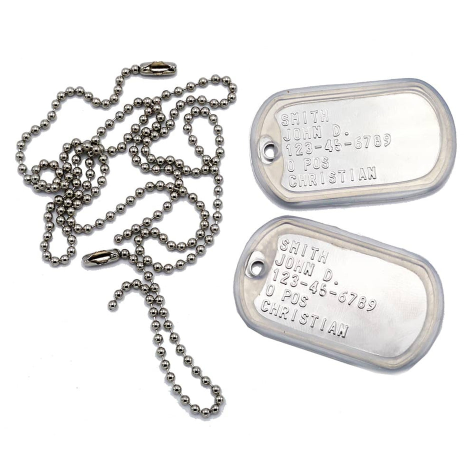 Custom Military Dog Tags – Embossed ID Tags with Chains Mil Spec ...