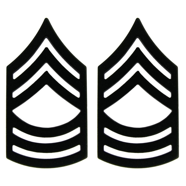Master Sergeant Rank Pins Army MSG Black Metal Insignia - Pair ...