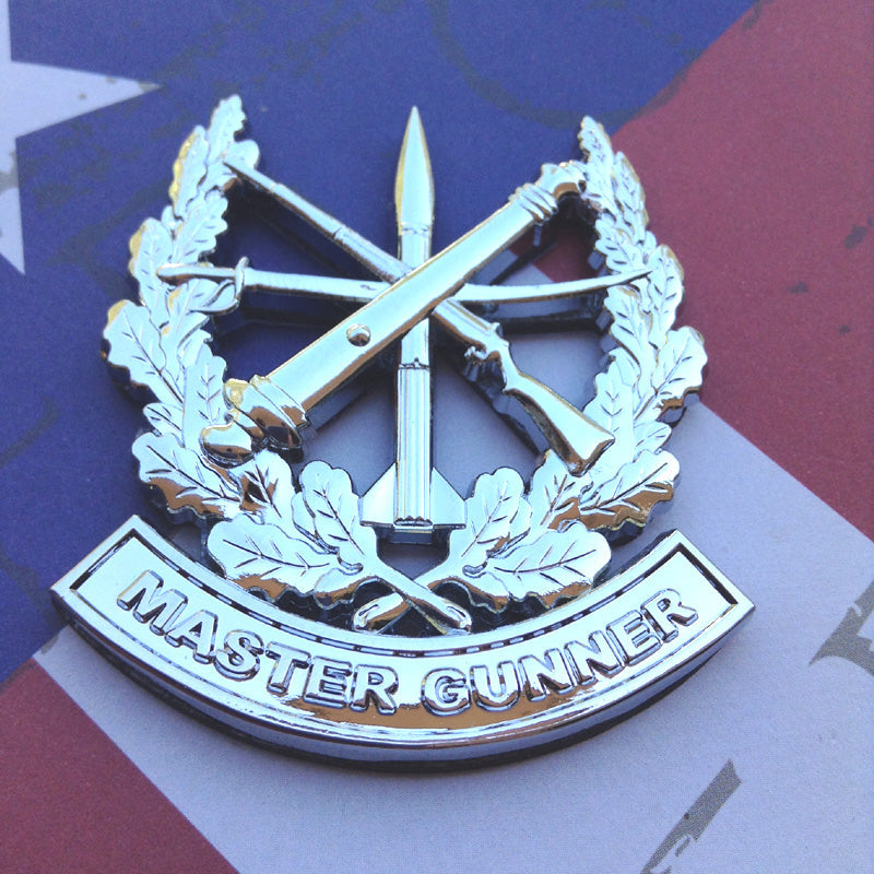 Army Master Gunner Car Decal | Chrome Metal Emblem – Bradley's Surplus