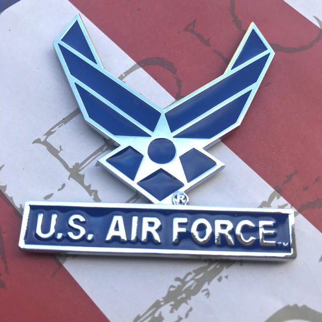 Air Force Chrome Auto Emblem – Military Car Decal | Auto Medals ...