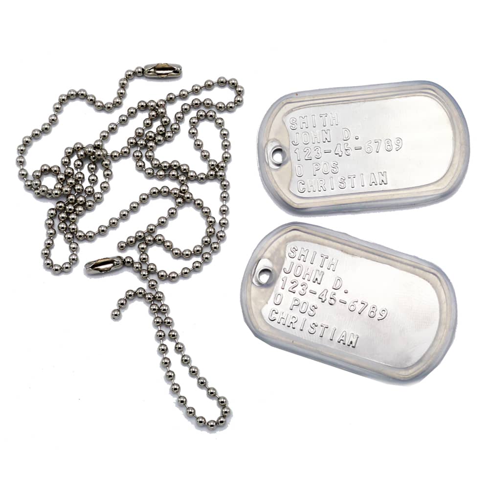 Army Dog Tag Set Includes 30 inch and 5 inch Ball Chains – Bradley's ...